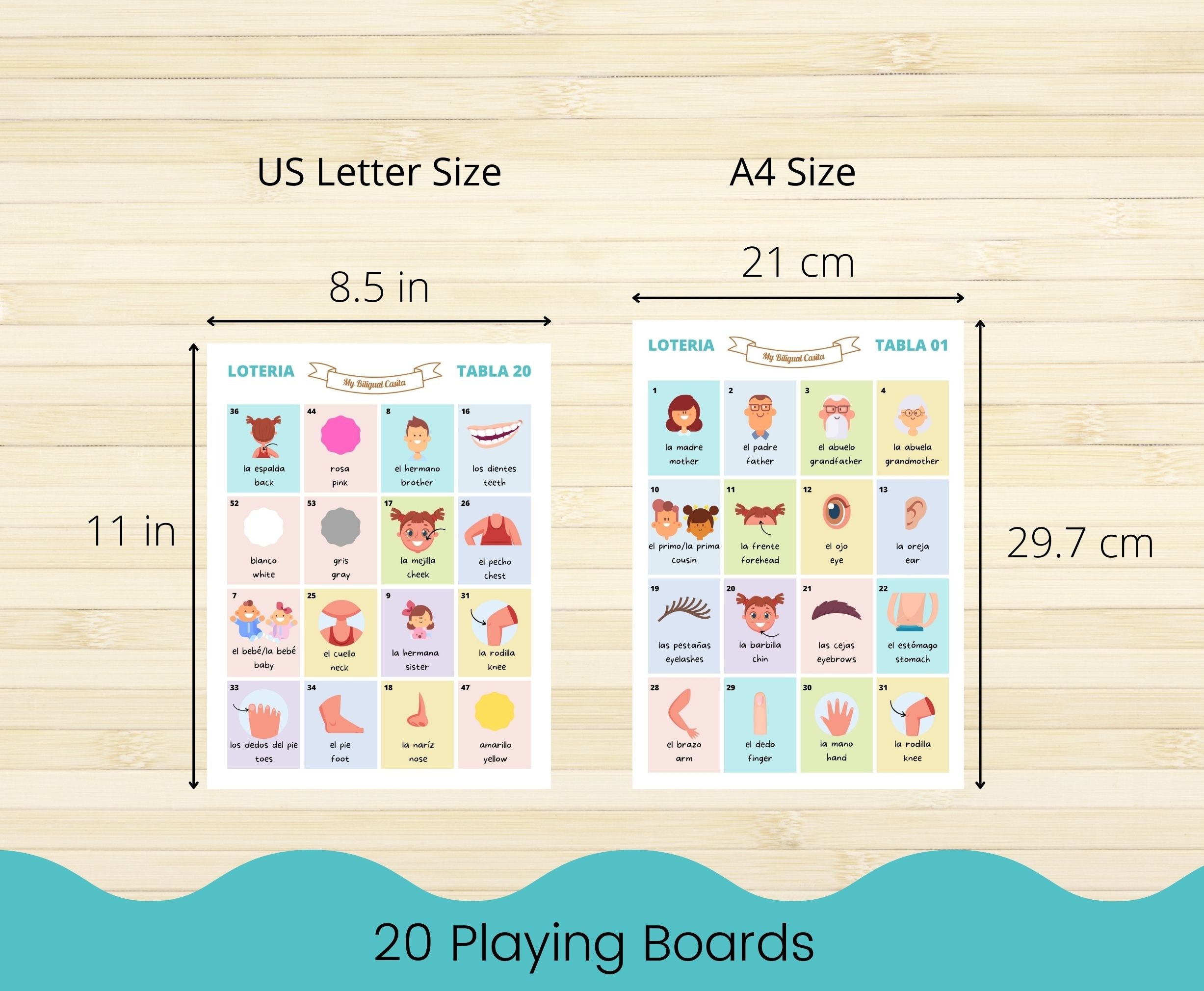 Spanish-english Loteria, Mexican Bingo, 20 Boards, Review - the Parts ...