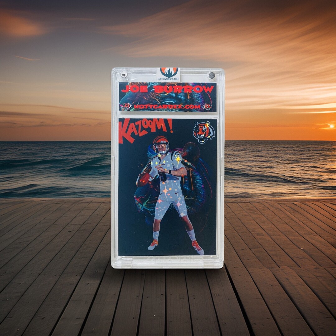 Joe Burrow Kazoom neon Logo Refractor Made by Hottcardzz - Etsy