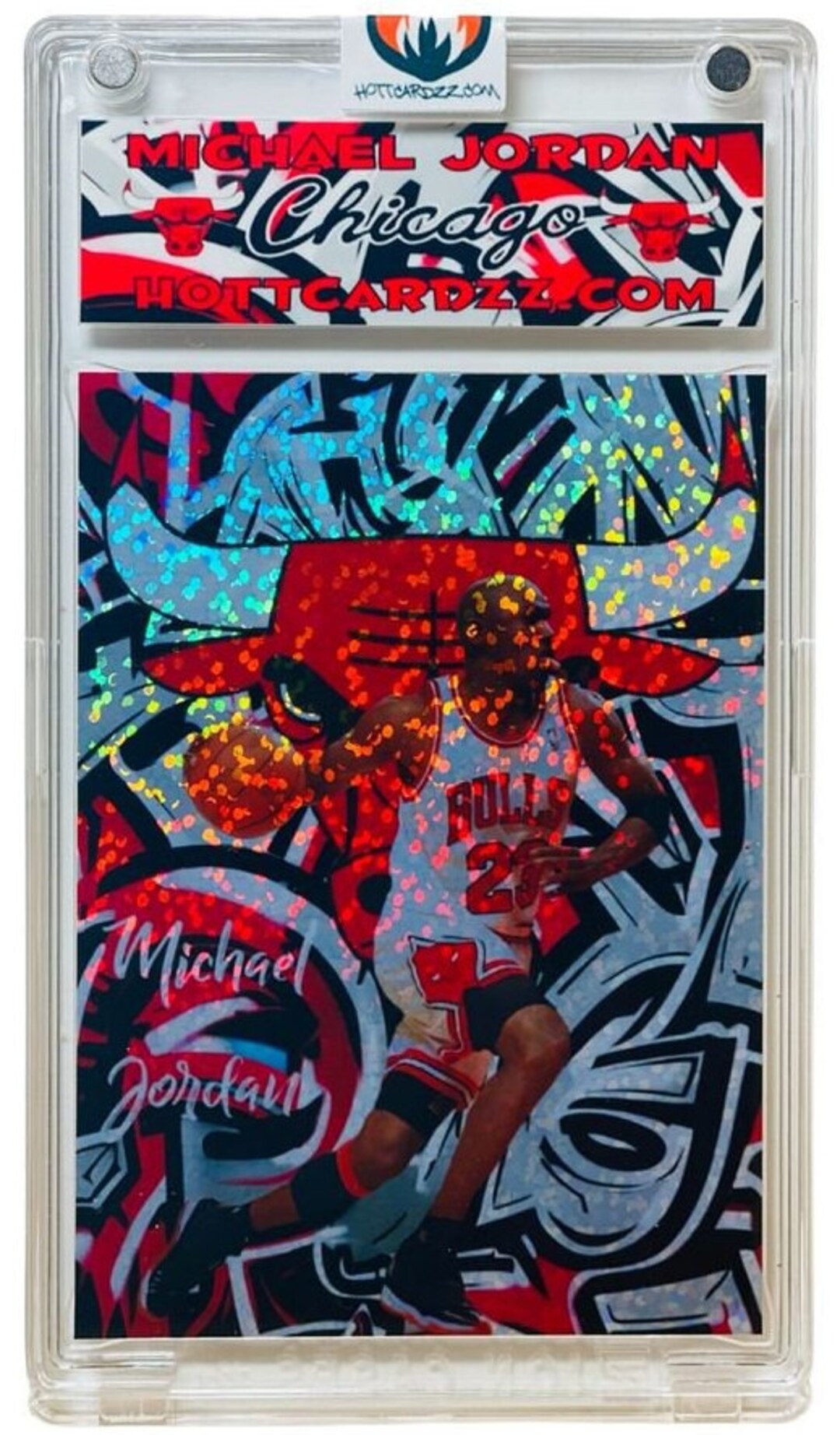Michael Jordan Graffiti Sparkle Refractor With Display Stand by ...
