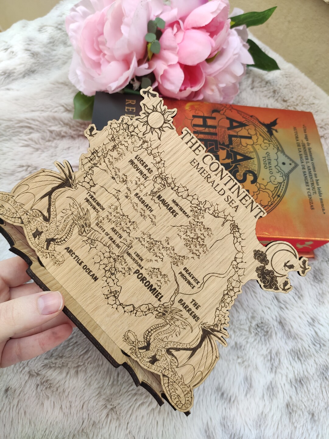 Wood Standee Map Fourth Wing, Wings of Blood - Wooden Standee Literary ...