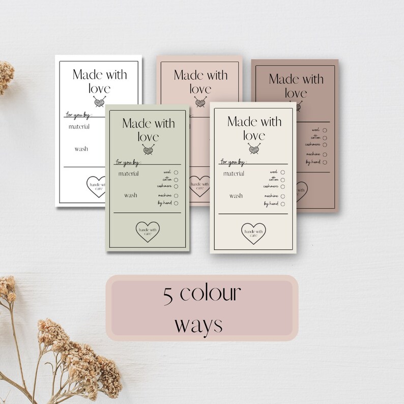 Printable Care Tag, Custom Kraft Tag, Knitting Tags Personalized ...