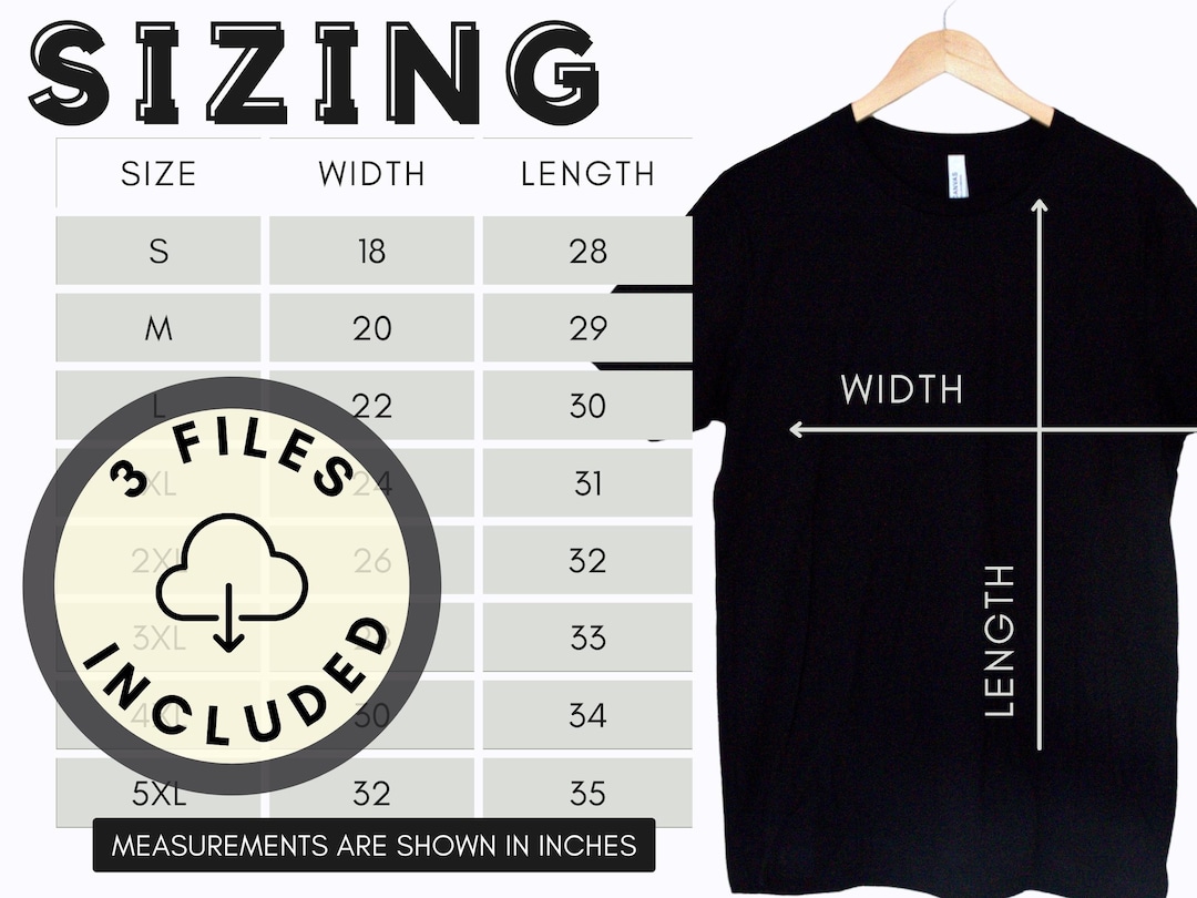 Grey Aesthetic Bella Canvas Size Chart Mockup Heavy Blend Tshirt Sizing ...