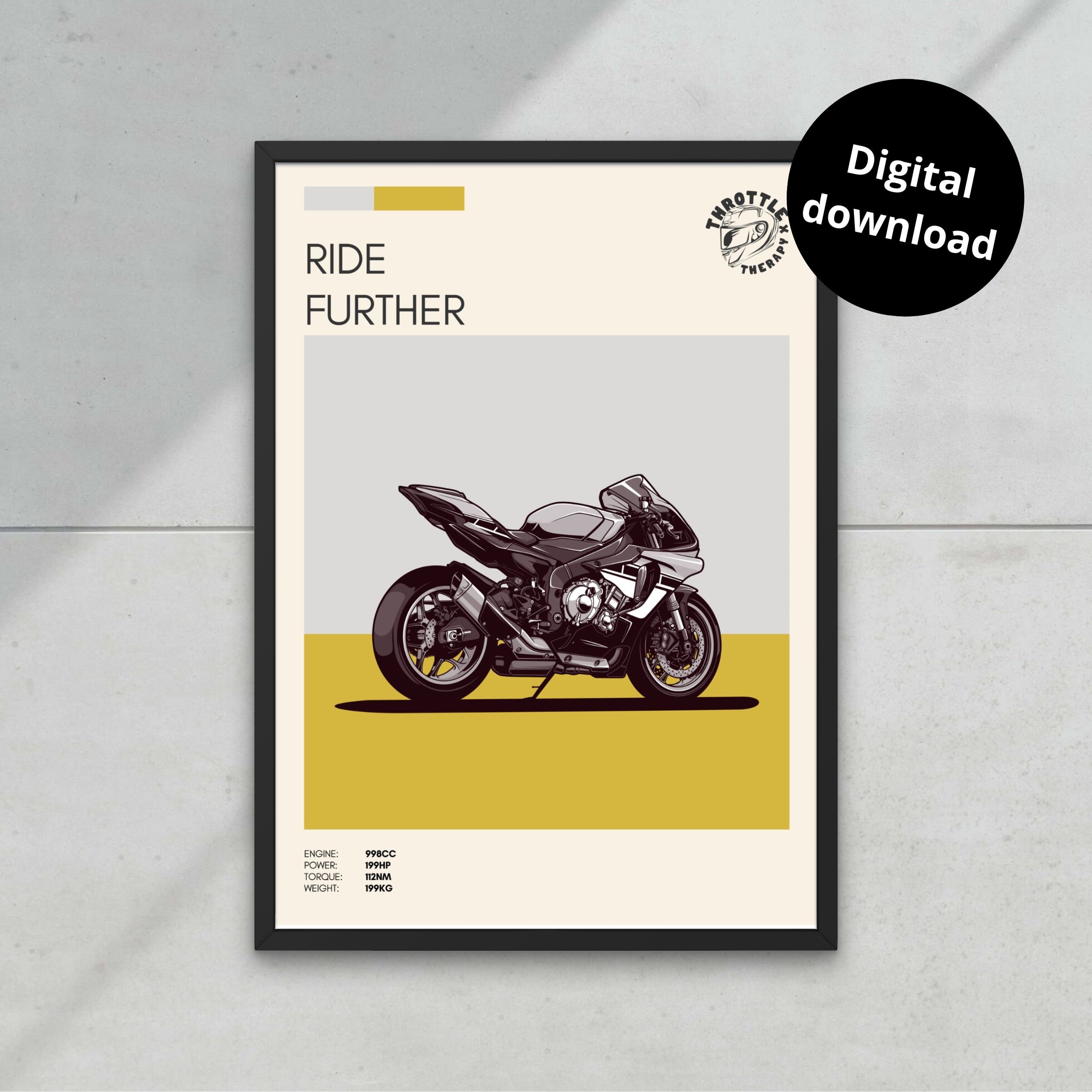 Yamaha R1 Illustration Digital Download for Poster Print - Etsy