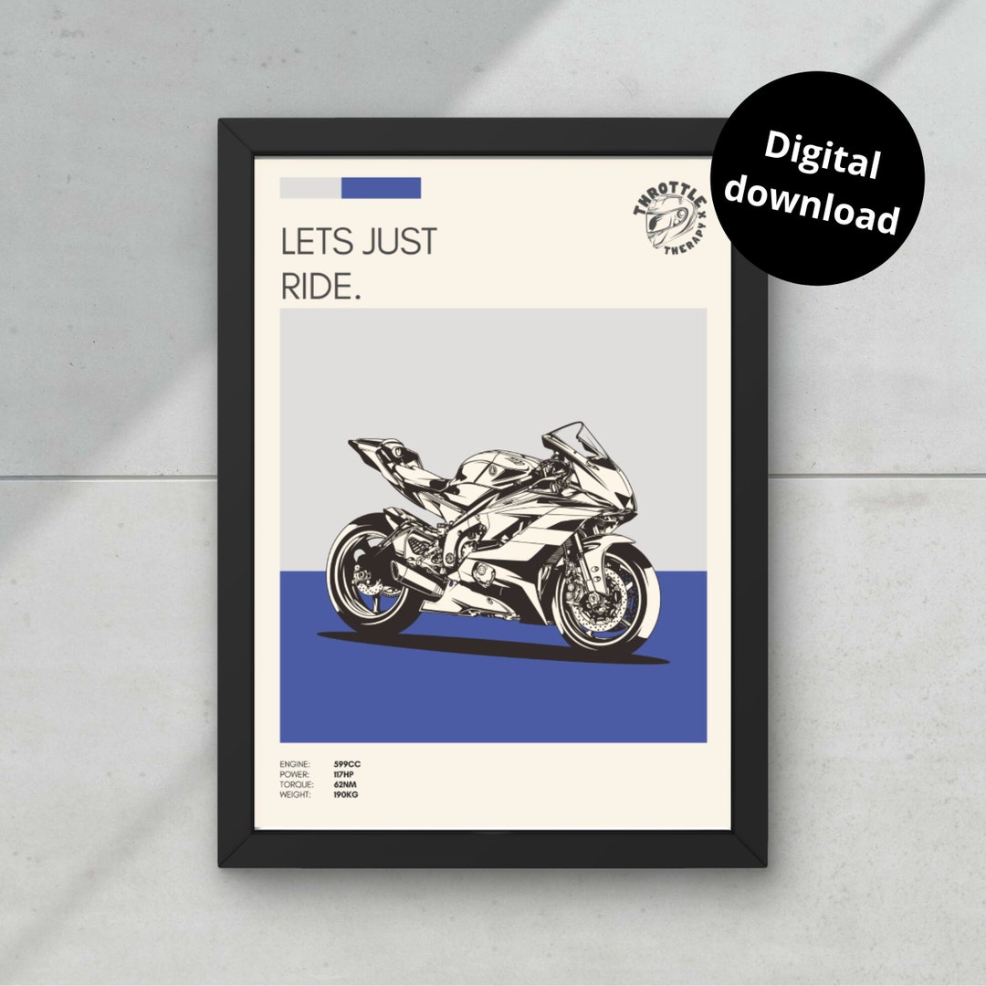 Yamaha R6 Illustration Digital Download for Poster Print - Etsy