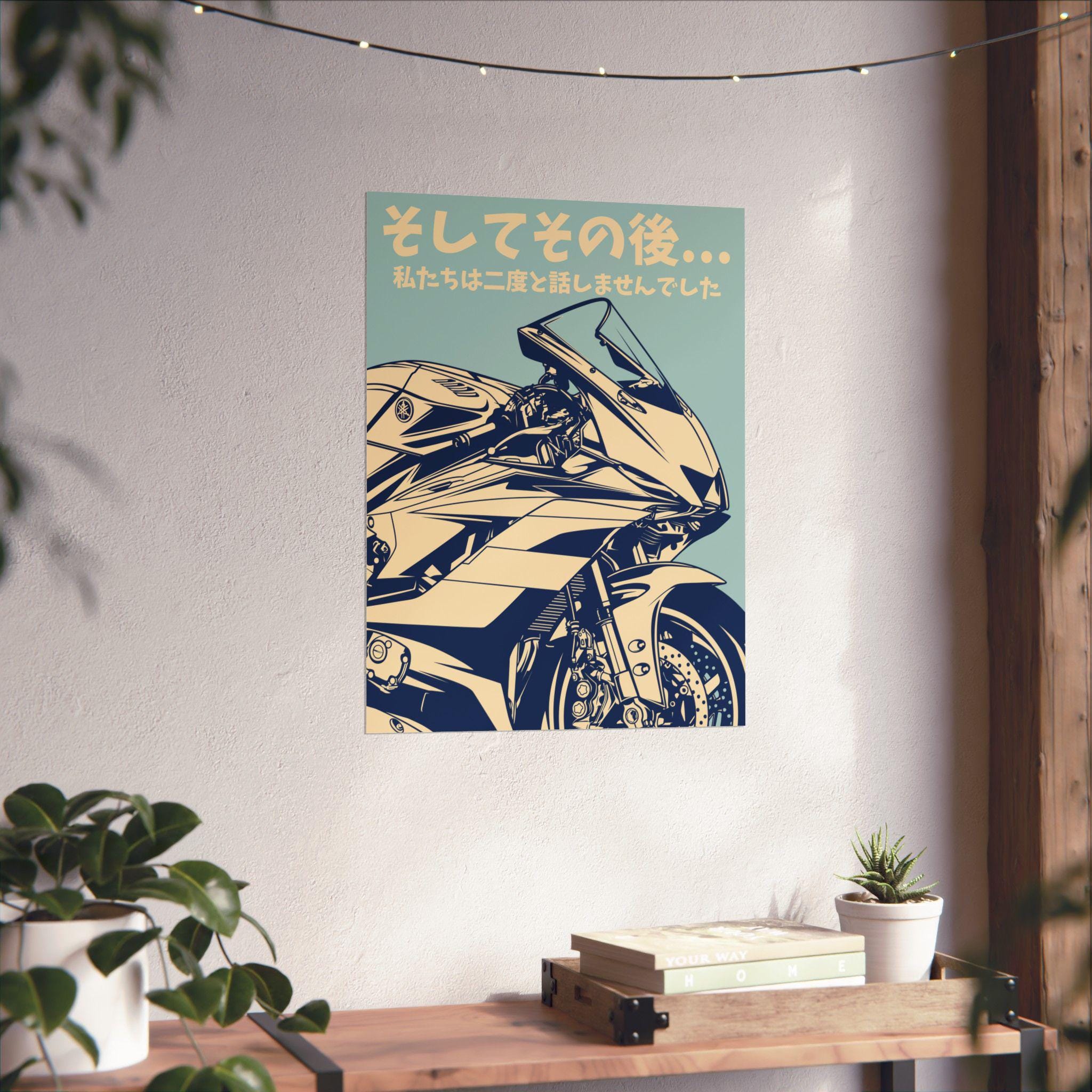 Minimalistic Yamaha R6 Vertical Poster, Motorcycle Wall Art Print, Home ...