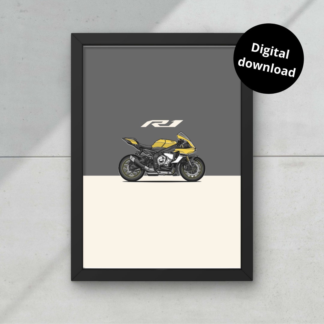 Yamaha R1 Illustration Digital Download for Poster Print - Etsy