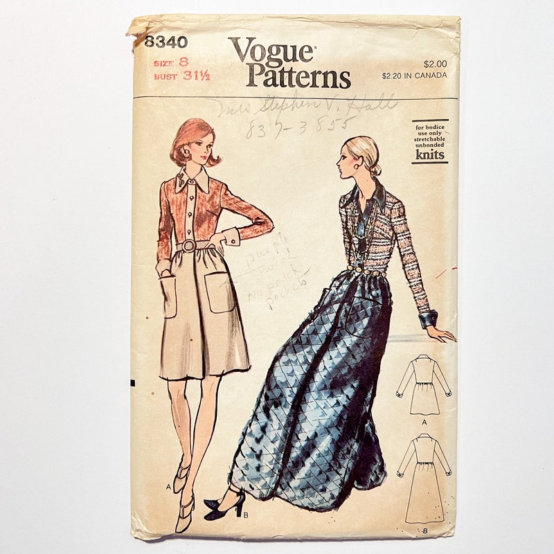 Vogue 1970 Pattern - Etsy