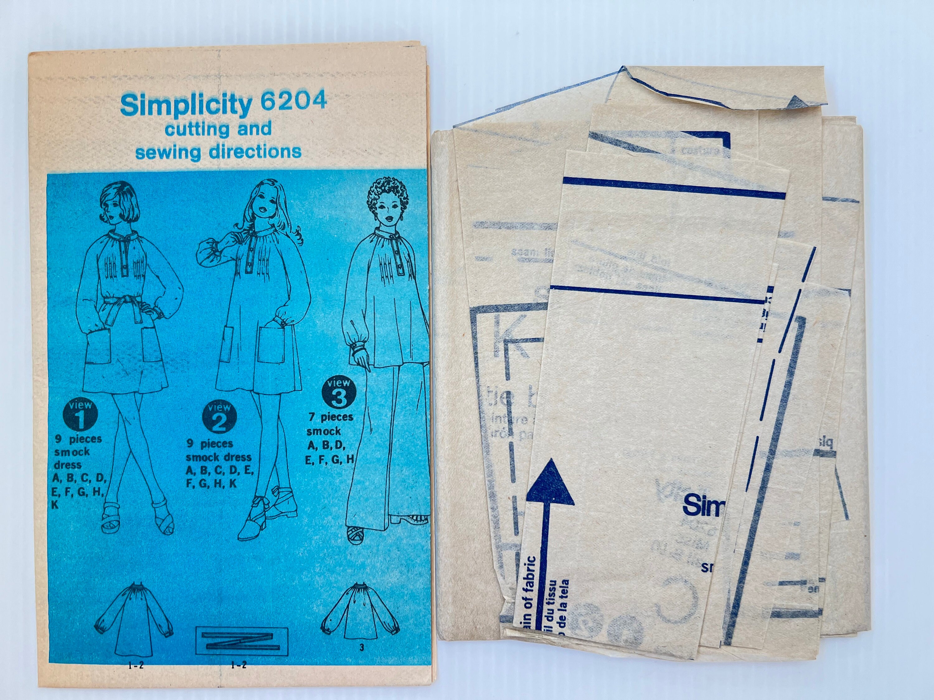 Simplicity 6204 Vintage Women's Smock Dress Size Small - Etsy