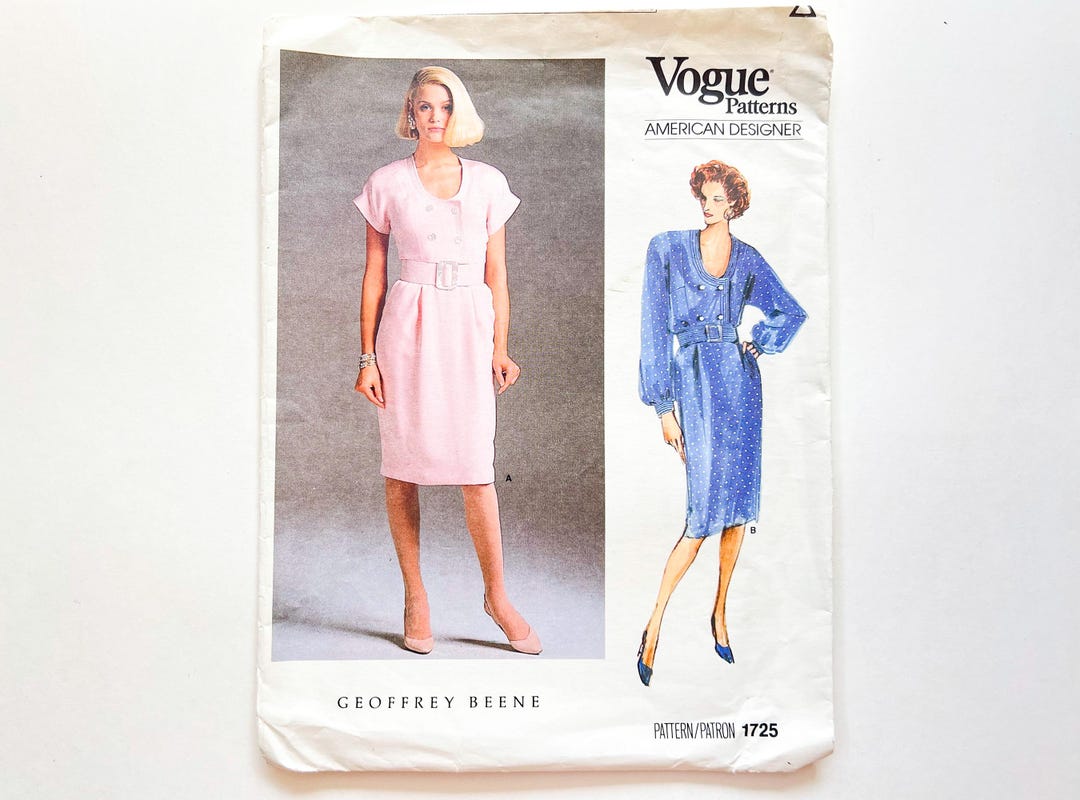 Vogue American Designer 1725 Vintage Women's Pleated Dress | Size 12 ...