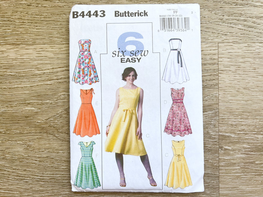 Butterick 4443 Women's Fit & Flare Dresses | Sizes 16, 18, 20, 22 ...