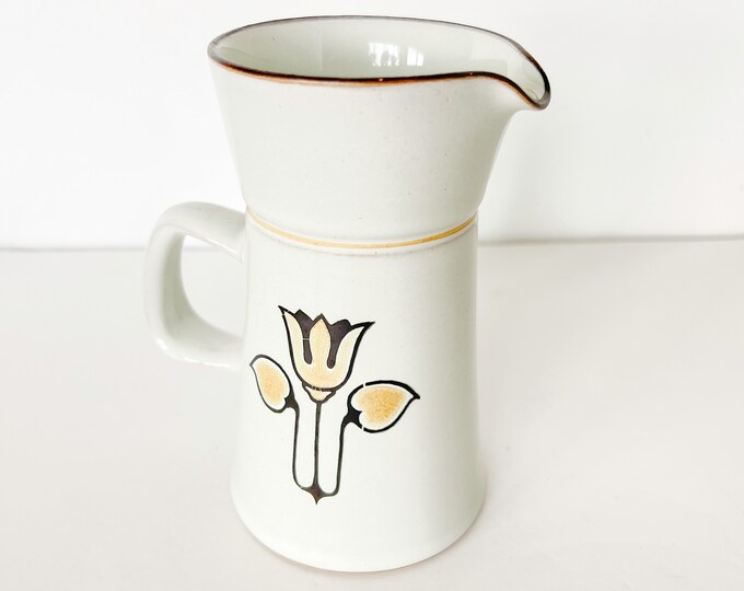 Vintage Denby Kimberly Yellow Tulip Small Stoneware Pitcher or Creamer ...