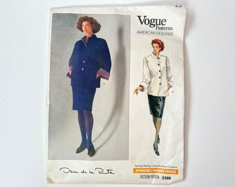 1989 Vogue 2396 Oscar De La Renta Misses' Top, Skirt & Scarf Vintage ...