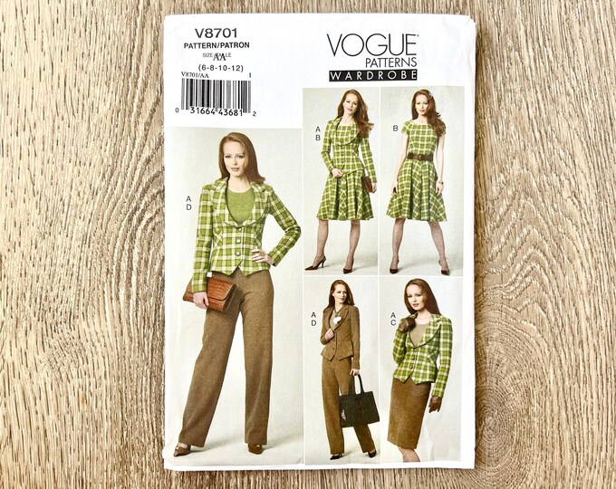 Uncut Vogue Sewing Pattern Wardrobe Builder Mix N Match Fitted Jacket ...