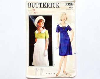 Vintage 1960's Mod Sewing Pattern: Butterick 3576 A-line Dress, Size 14 ...