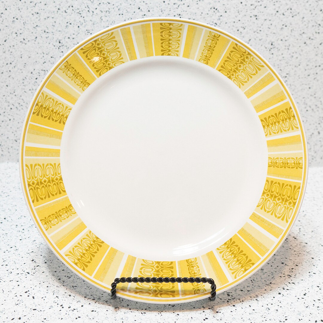 Vintage Franciscan Whitestone Antigua Dinner Plate Yellow & White Mid ...