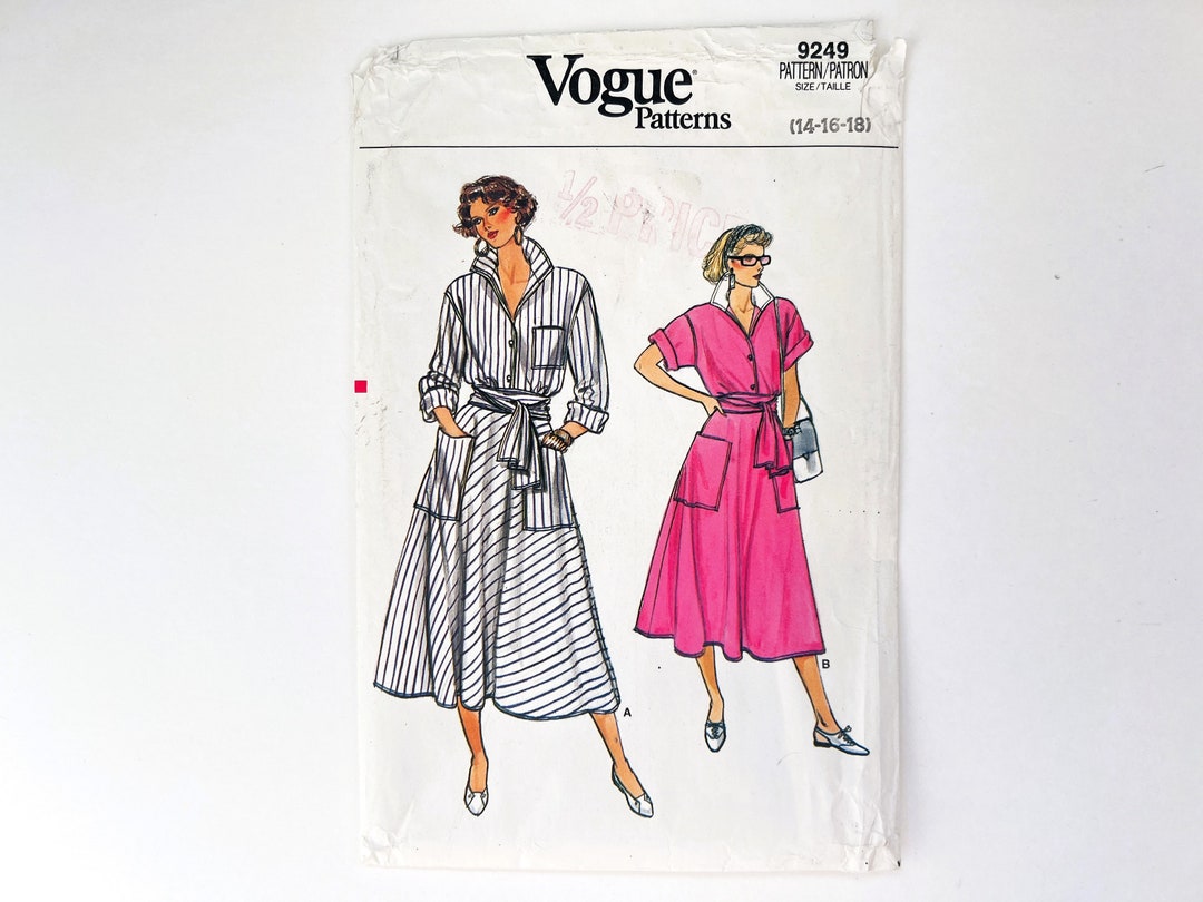 Vogue 9249 Vintage Women's Oversized Blouse & Bias Cut Flared Skirt ...