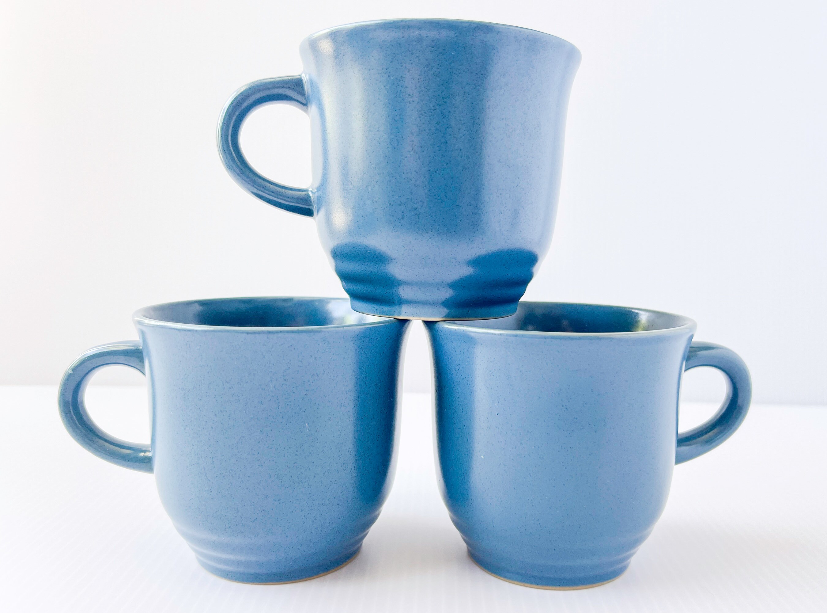 Vintage Noritake Folkstone Twilight Blue Matte Stoneware Mugs - Etsy