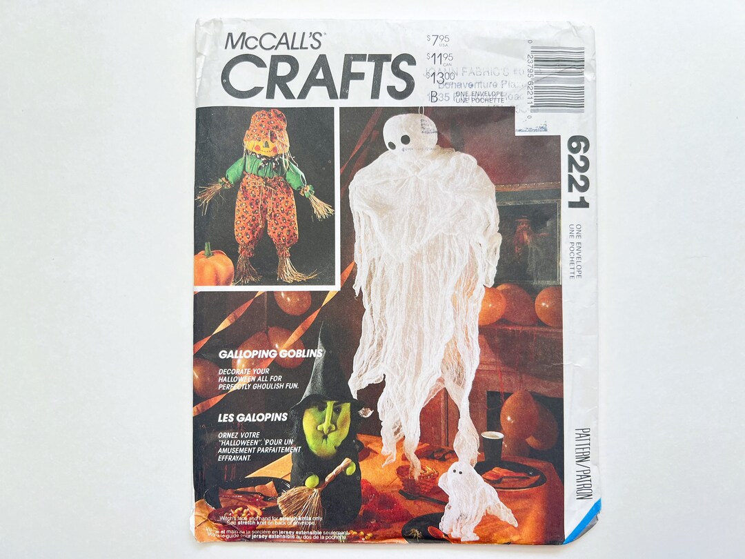 Mccall's 6221 Vintage Galloping Goblins Halloween Crafts | Scarecrow ...