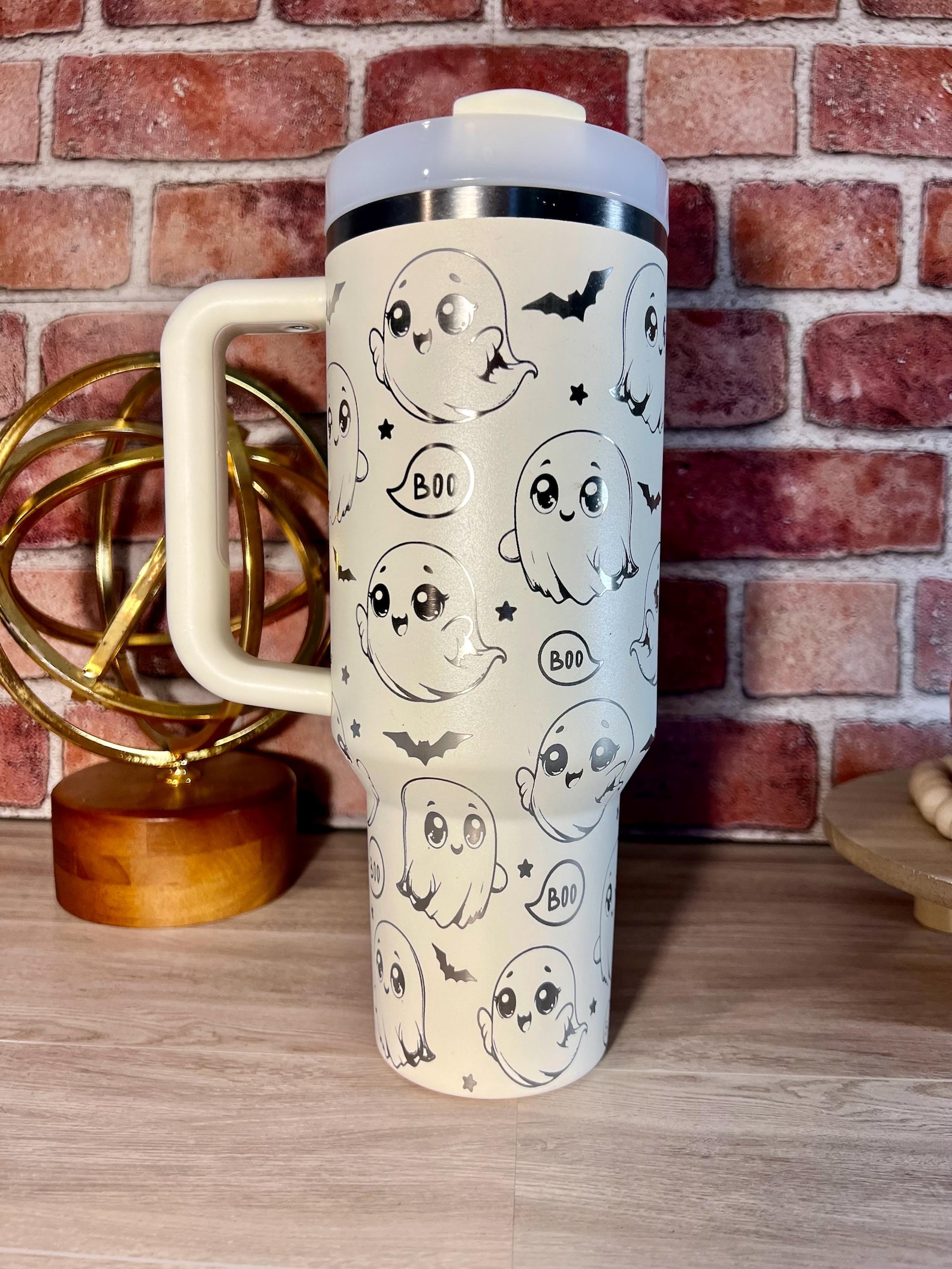 Cute Ghosts | Boo | Halloween | Tumbler | Laser Engraved | Full Design ...