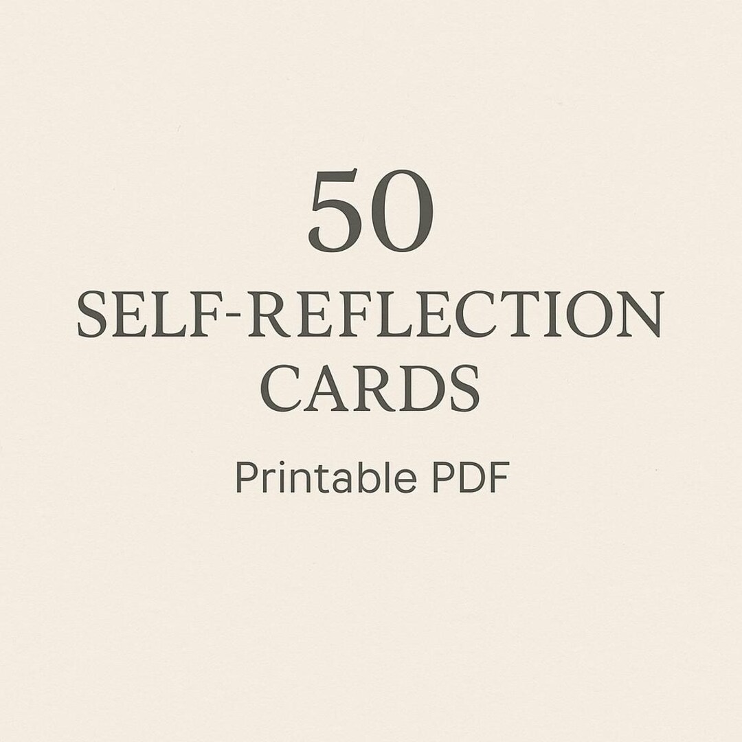 Self-reflection Cards | Printable PDF | 50 Prompts for Journaling ...