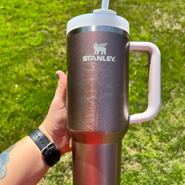 Stanley Floral Engraved Tumbler - Etsy
