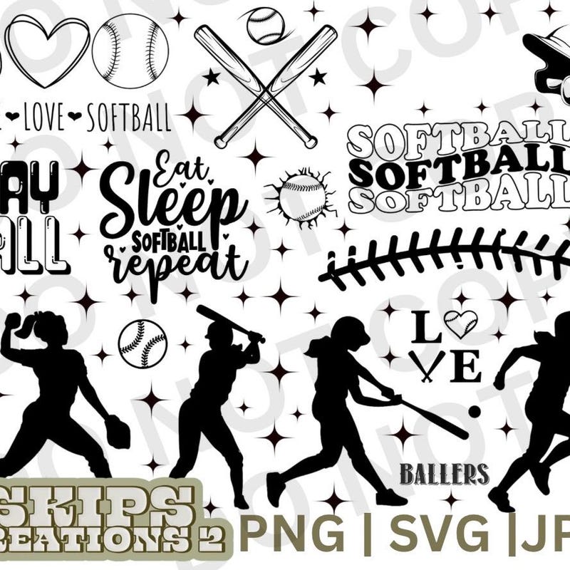 Softball Svg - Etsy