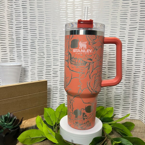 Skull Engraved Stanley Tumbler - Etsy