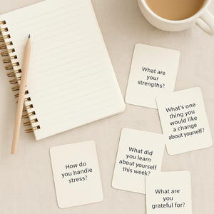 Self-reflection Cards | Printable PDF | 50 Prompts for Journaling ...