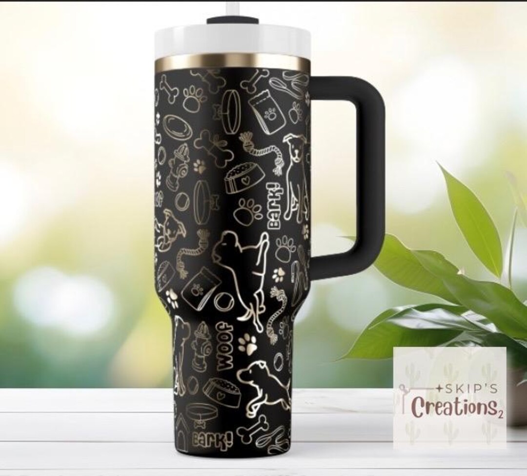Pitbull | Dog Things | Bones | Tumbler | Laser Engraved | Full Design ...