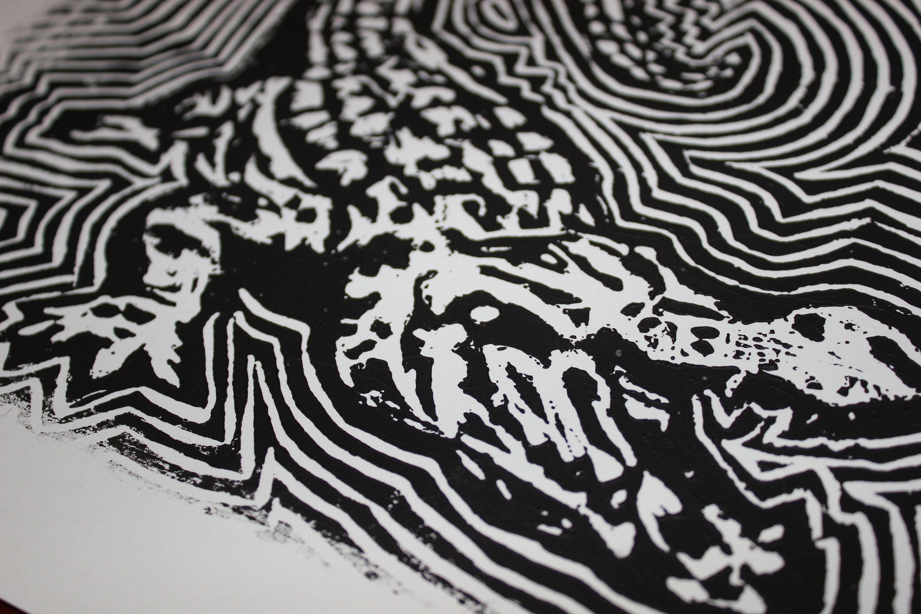 Alligator Wall Art Black and White Linocut Print Gator Nature Wildlife ...