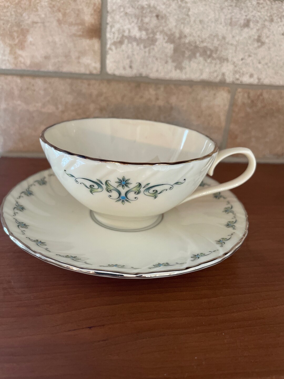 Vintage Lenox Fine China Silver Edged Tea Cups With Saucers Melissa ...