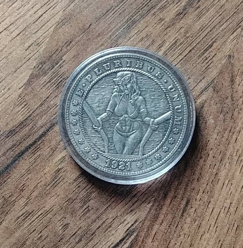 Cooled off V2 Novelty Lucky Heads/tails Challenge Coin USA Hobo Nickel ...