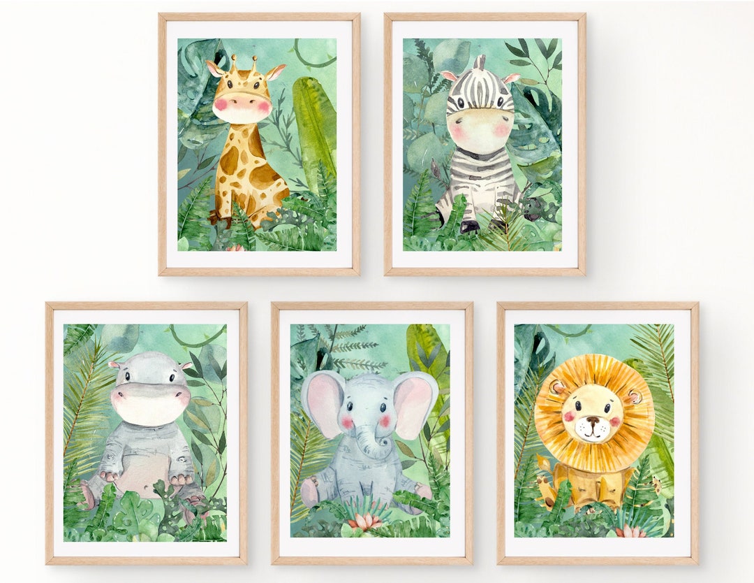 Safari Baby Animal Prints, Safari Nursery Decor, Jungle Nursery Print ...