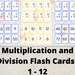 Multiplication and Division Flash Cards 1 - 12 , With Skip Counting ...