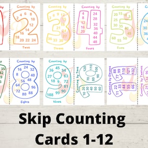 Multiplication and Division Flash Cards 1 - 12 , With Skip Counting ...