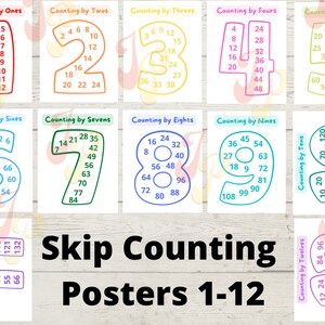 Multiplication and Division Flash Cards 1 - 12 , With Skip Counting ...