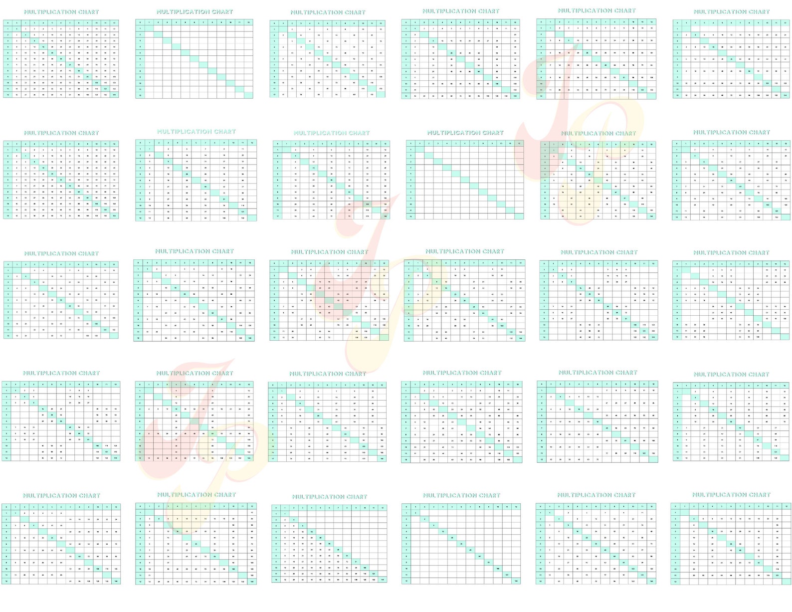 Multiplication Bundle - 108 Printable Pages (updated) - Etsy