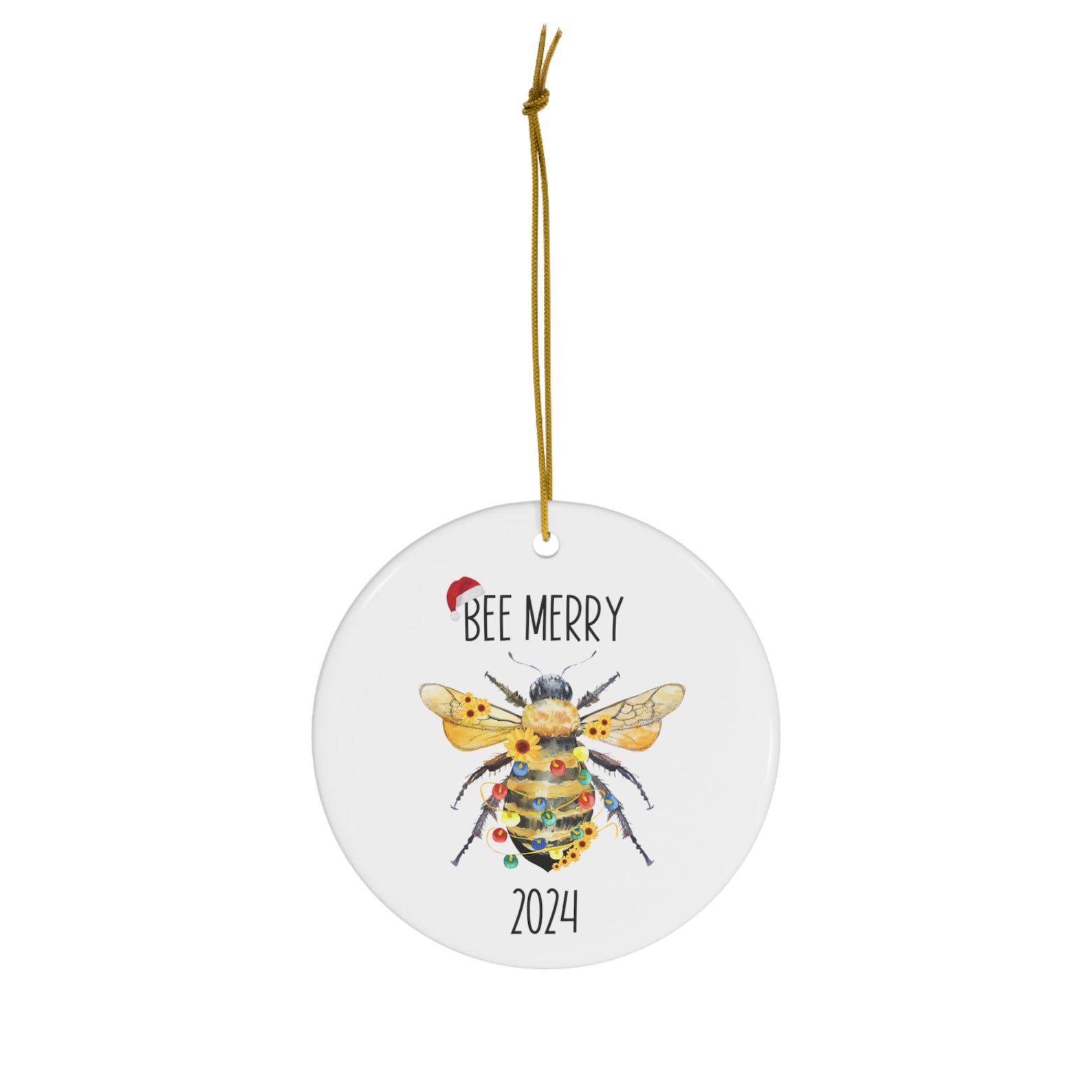 Bee Christmas Ornament, Bee Merry Ornament, Honey Bee Ornament, Bee ...
