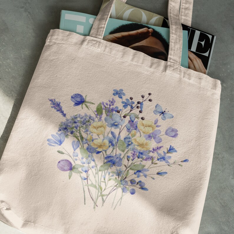 Wildflower Tote Bag, Floral Tote Bag, Cute Tote Bag, Shopping Bag, Tote ...