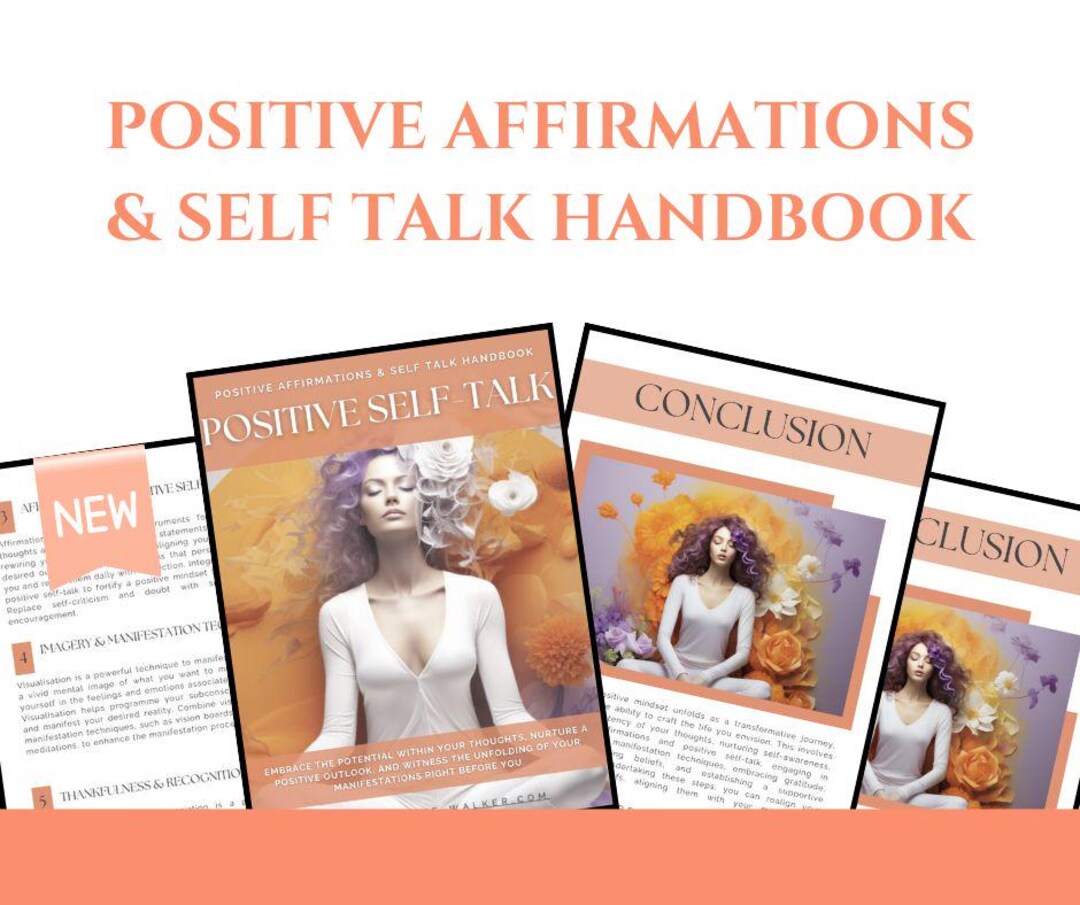 Positive Self Talk Workbook, Coaching Worksheet Template, Self Love ...