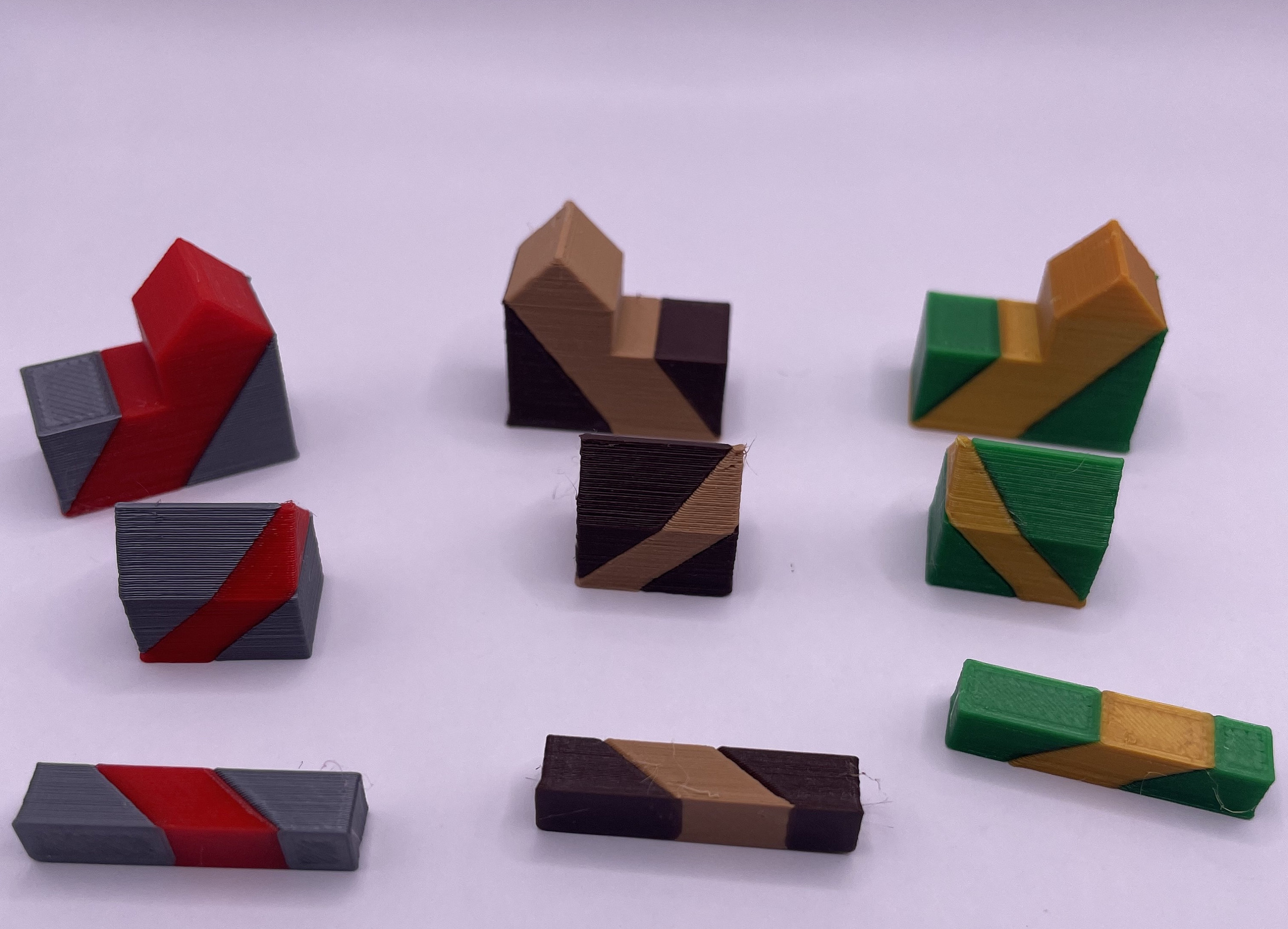 Catan Game Piece Set Striped Two Color Multi Colored - Etsy