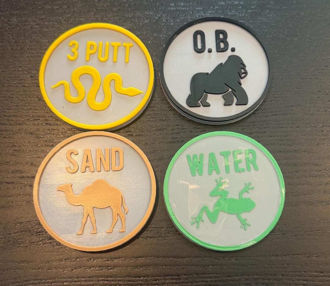 Golf Animal Game Magnetic Token Chips - Set of 4 - Etsy