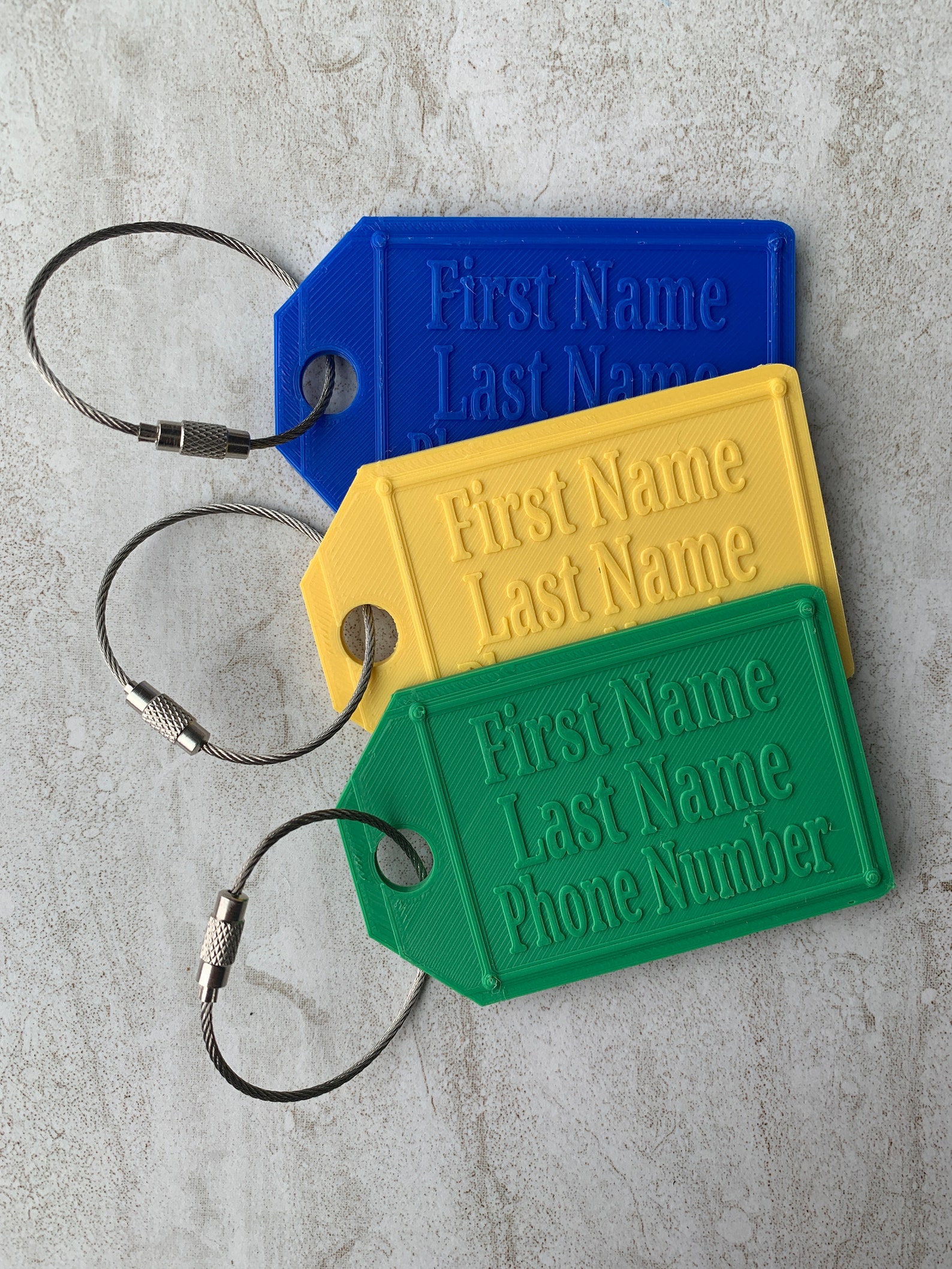 Luggage Tags 3D Printed Luggage Tags Backpack Tags | Etsy