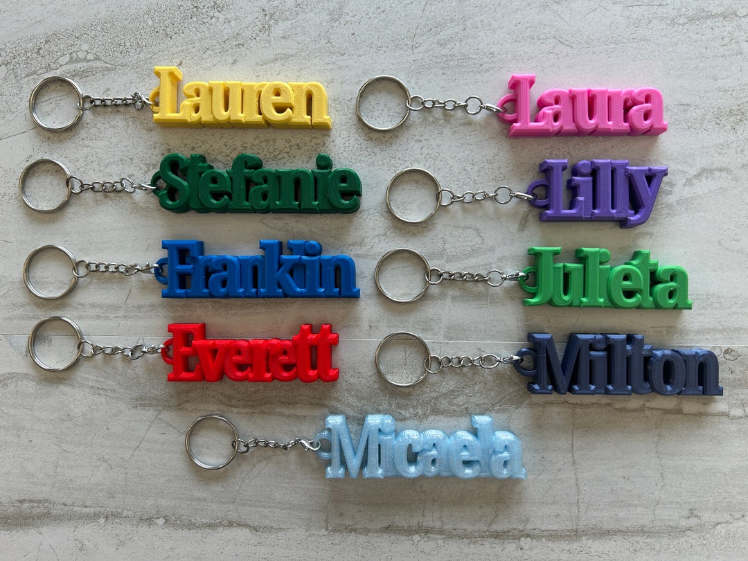 Personalized Keychain 3D Printed Custom Name Custom Keychain Custom Keyring Personalized Keyring ...
