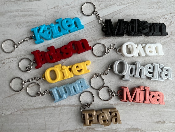 Personalized Keychain 3D Printed Custom Name Custom - Etsy