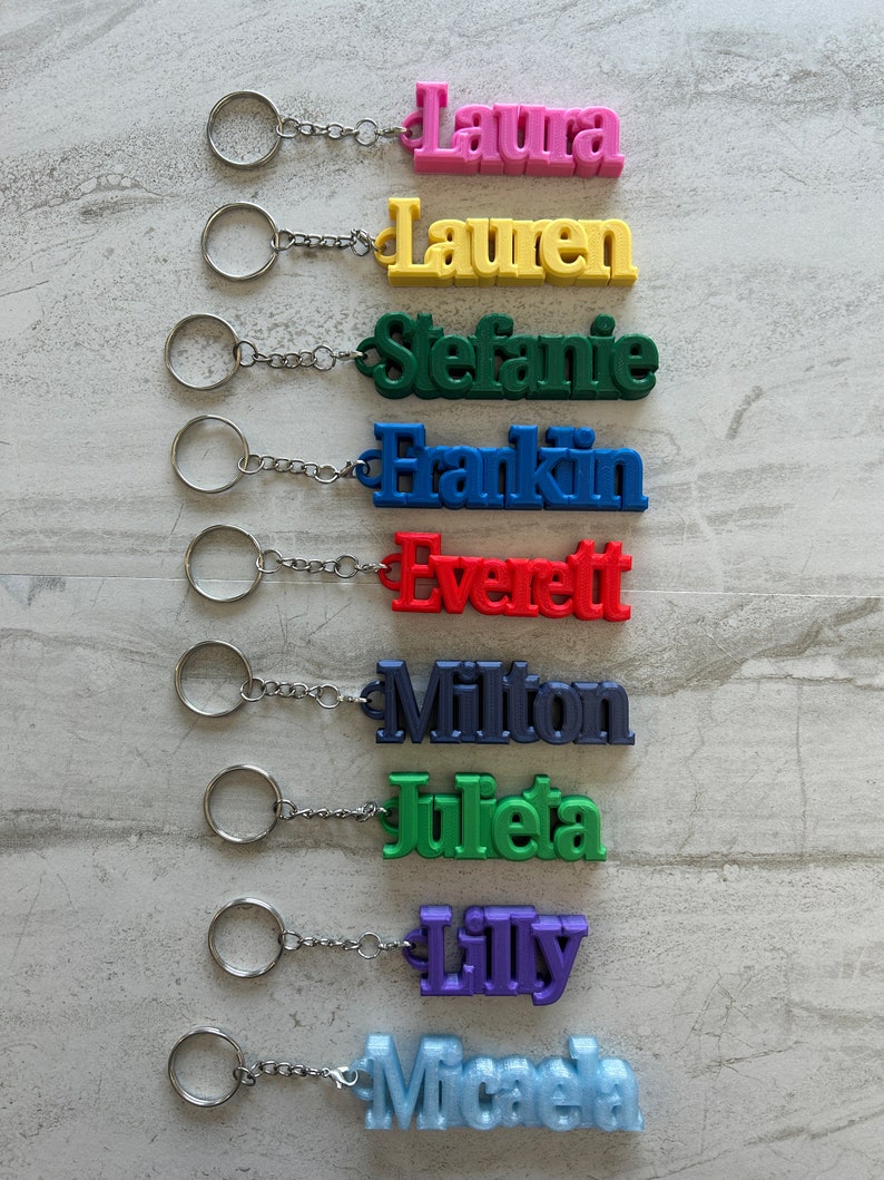 Personalized Keychain 3D Printed Custom Name Custom - Etsy