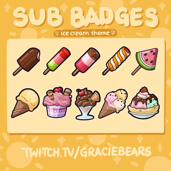 Sundae Twitch Badges - Etsy