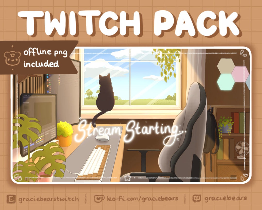 Animated Twitch Pack, Lofi Desk Overlay, Lofi Wallpaper, Cozy Aesthetic ...
