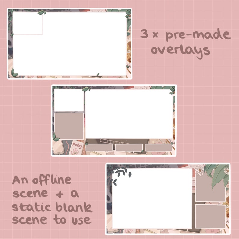 Lofi Desk Twitch Overlay & Animated Scenes, Streaming Overlay and Cute ...