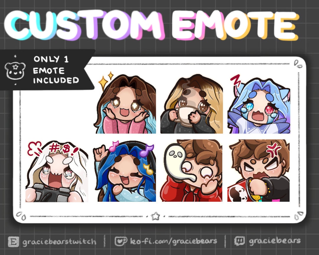 1 Custom Emote for Twitch, Youtube or Discord - Etsy